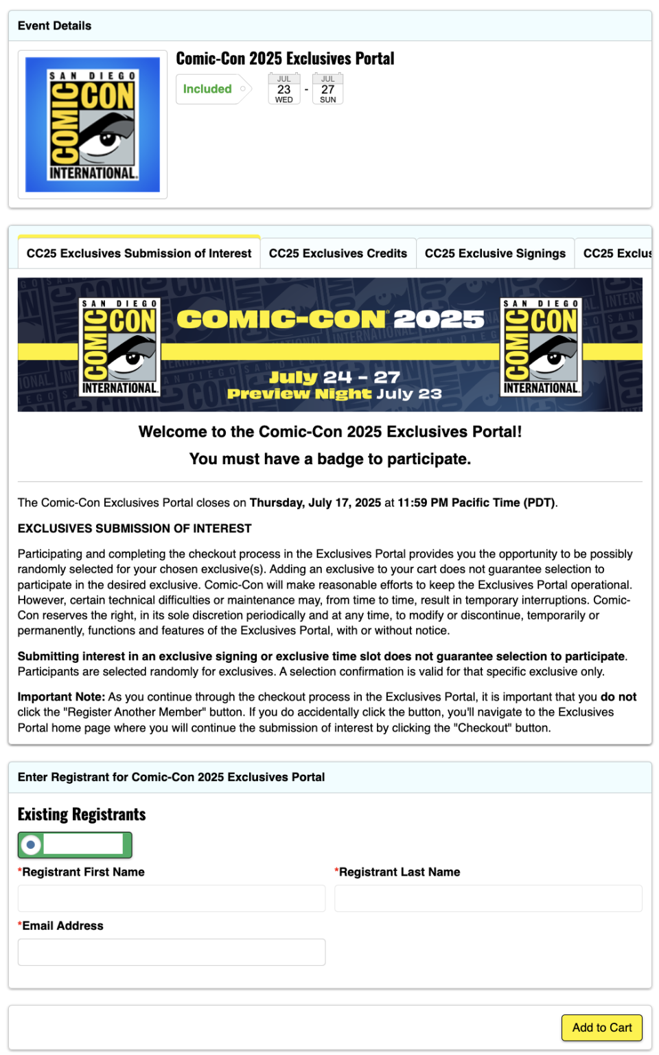 COMIC-CON And WonderCon EXCLUSIVES PORTAL FAQ - Comic-Con International