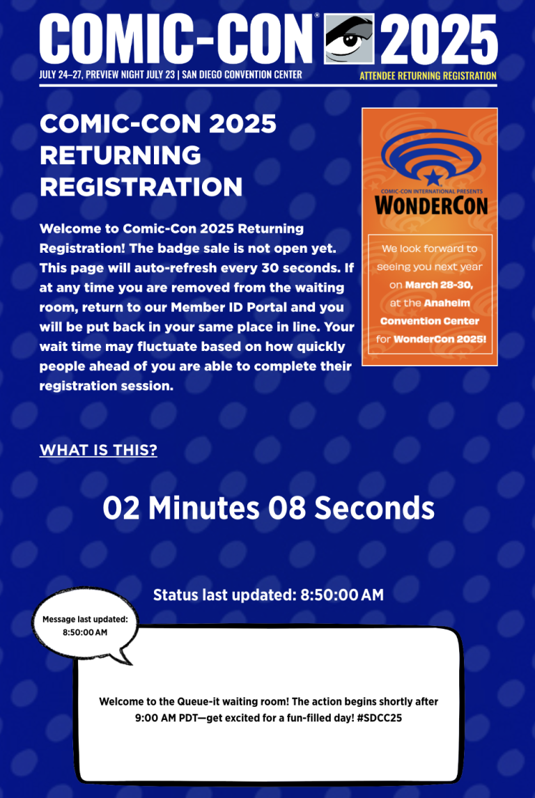 Open Registration - Comic-Con