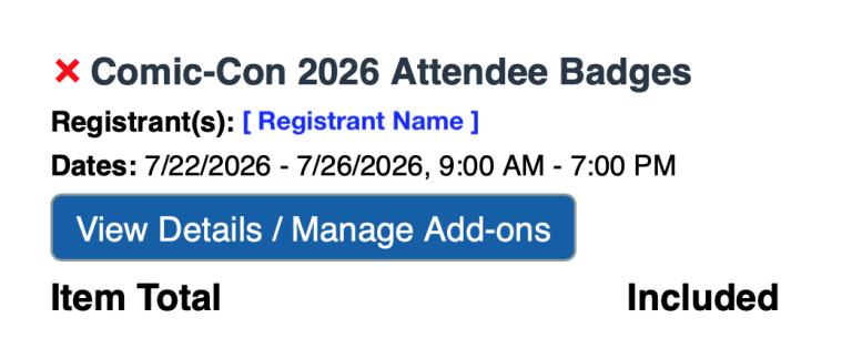 Returning Registration - Comic-Con